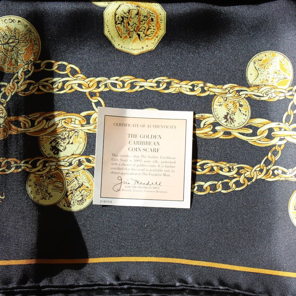 Franklin Mint Golden Caribbean Coin Scarf - Gem